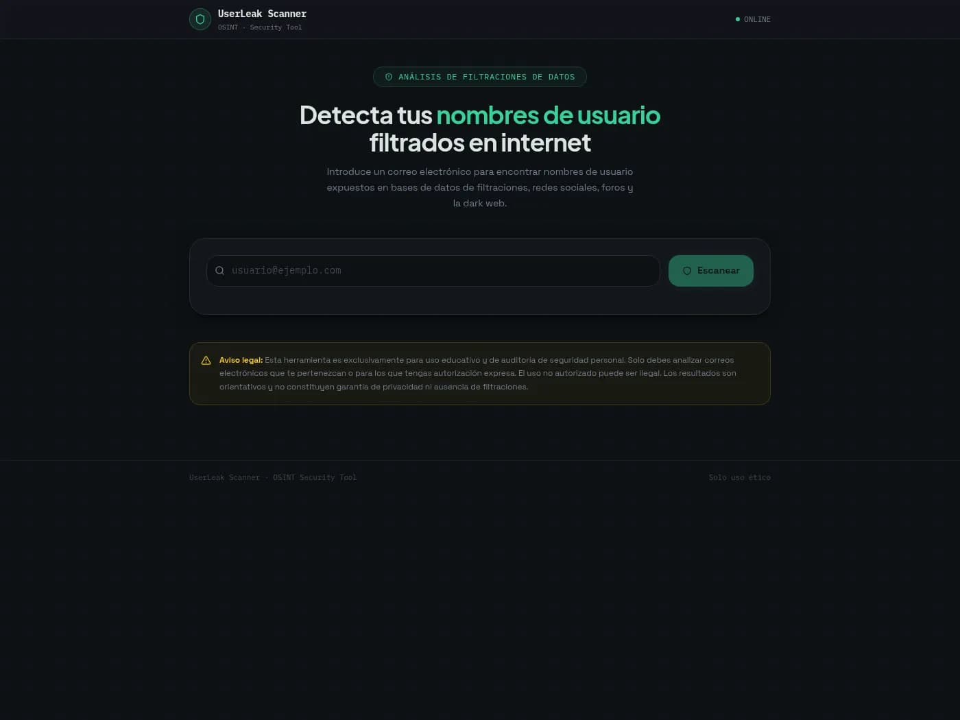 UserLeak Scanner