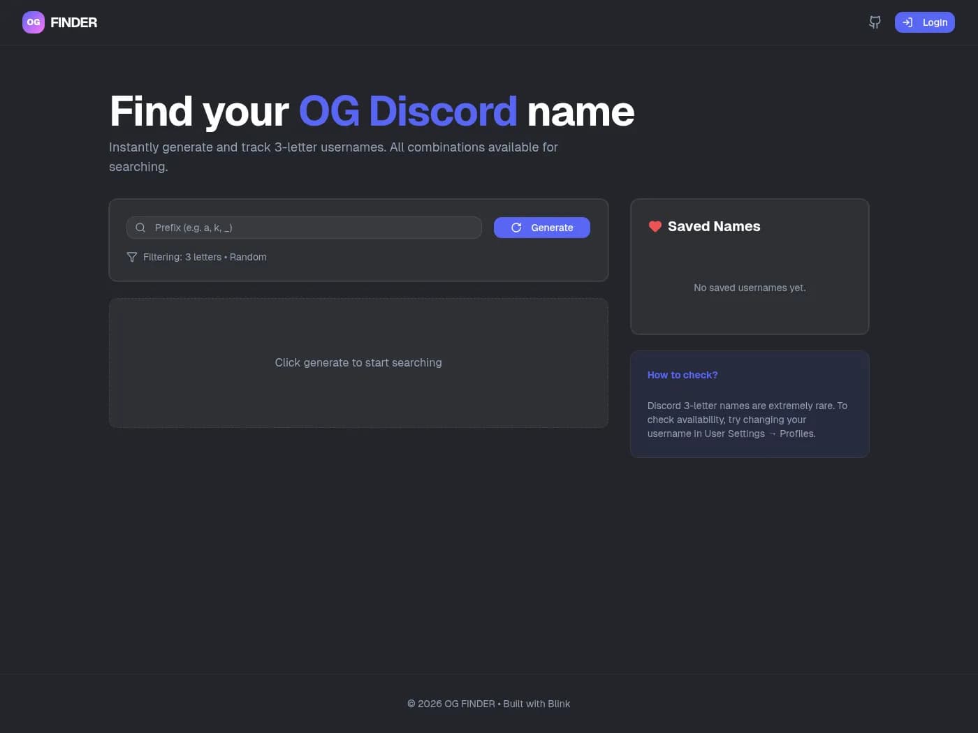 3-Letter Username Finder