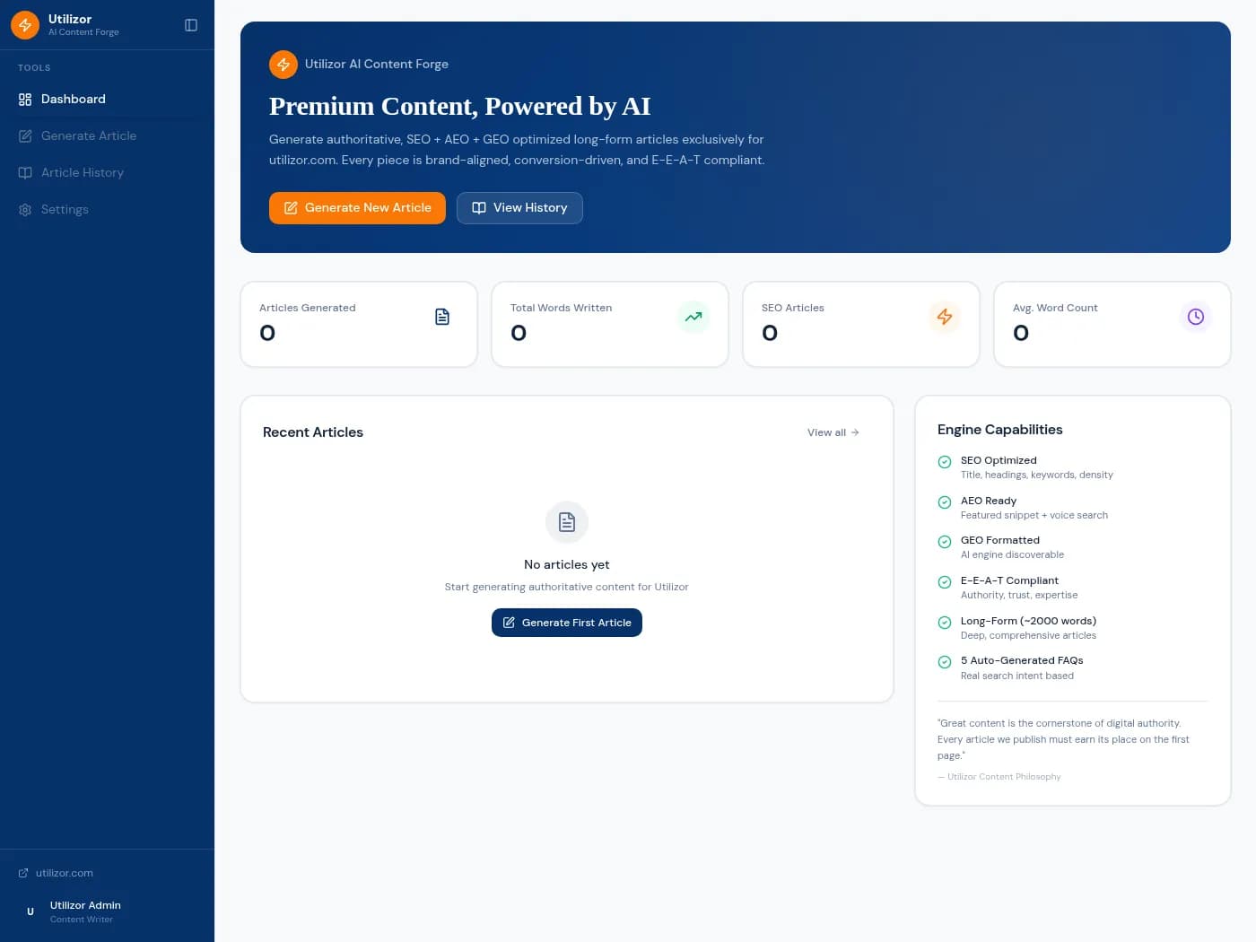 Utilizor AI Content Forge