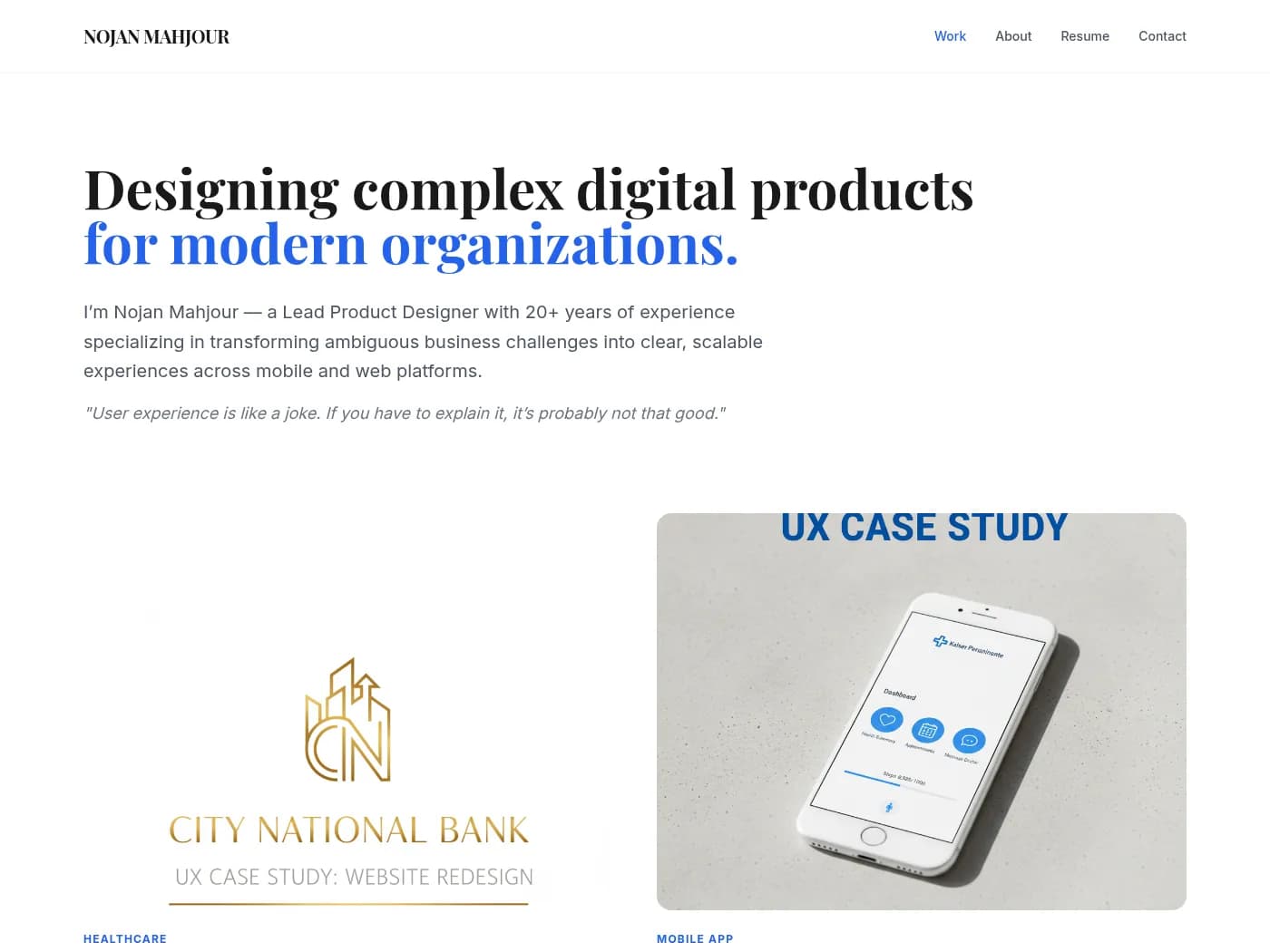 Nojan UX Portfolio