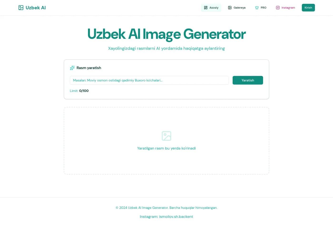 Uzbek AI Image Generator