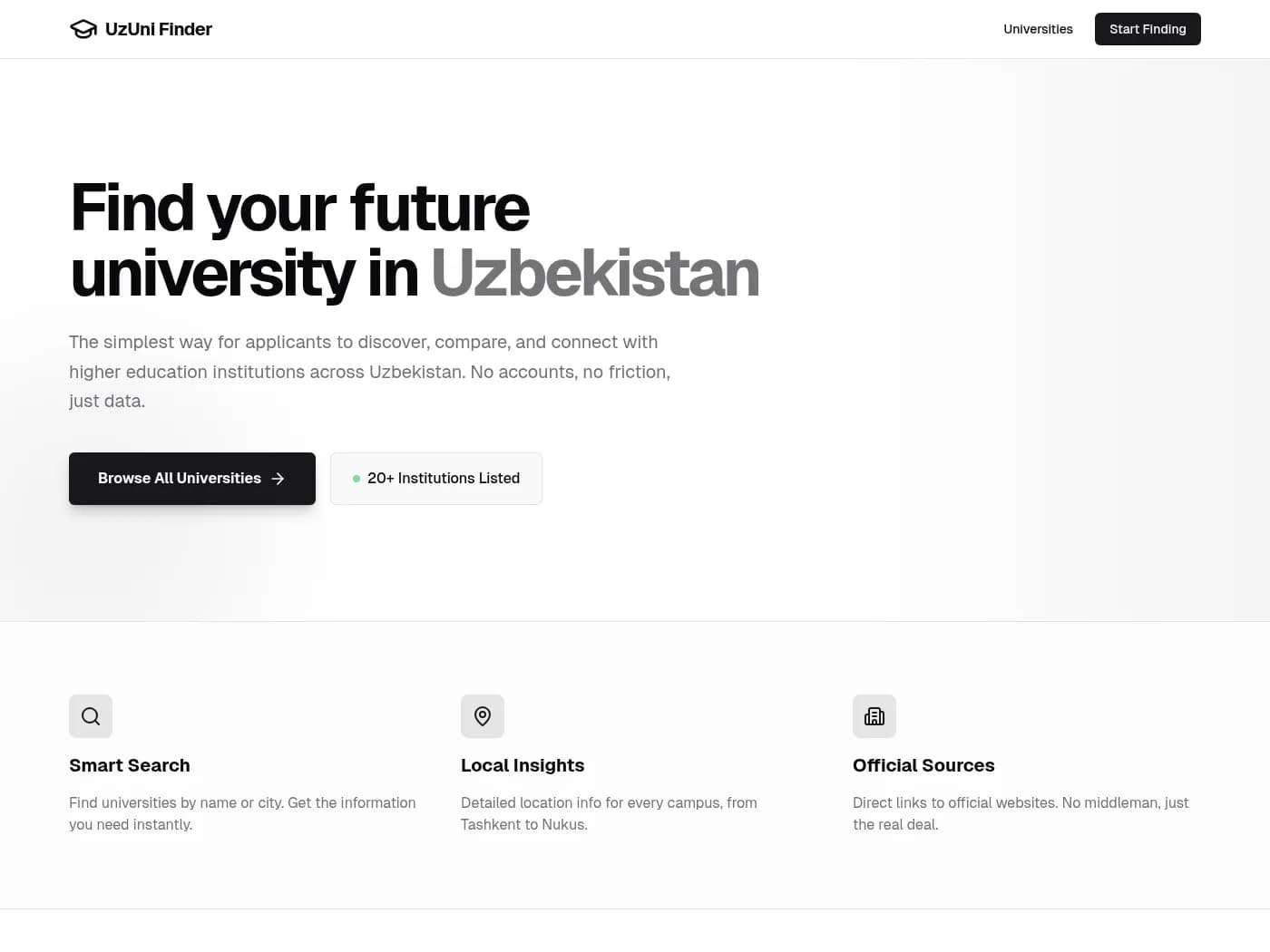 Uzbek Uni Finder