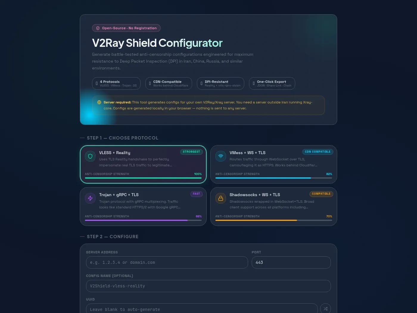 V2Ray Shield Configurator
