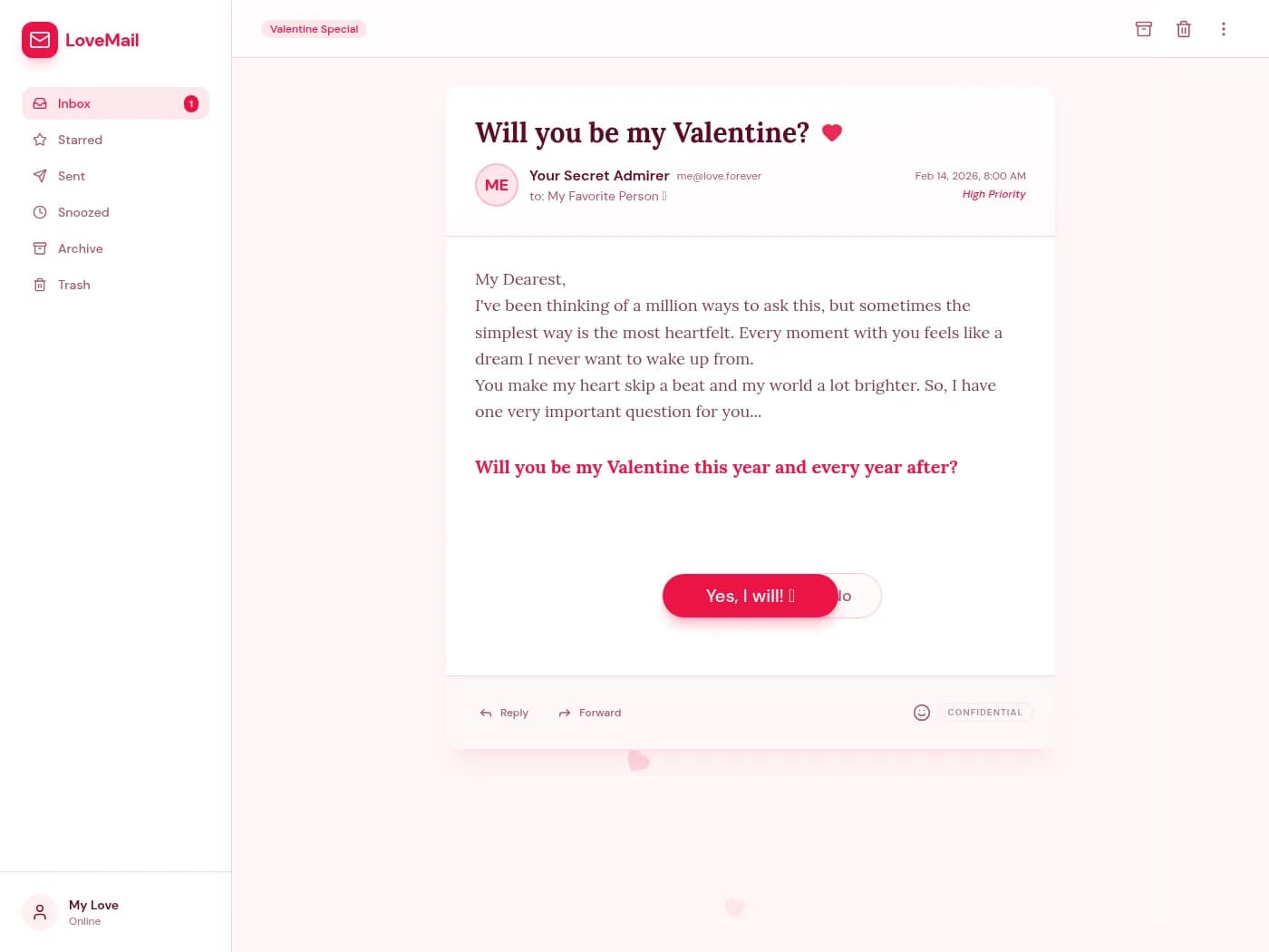 Valentine Email Prank