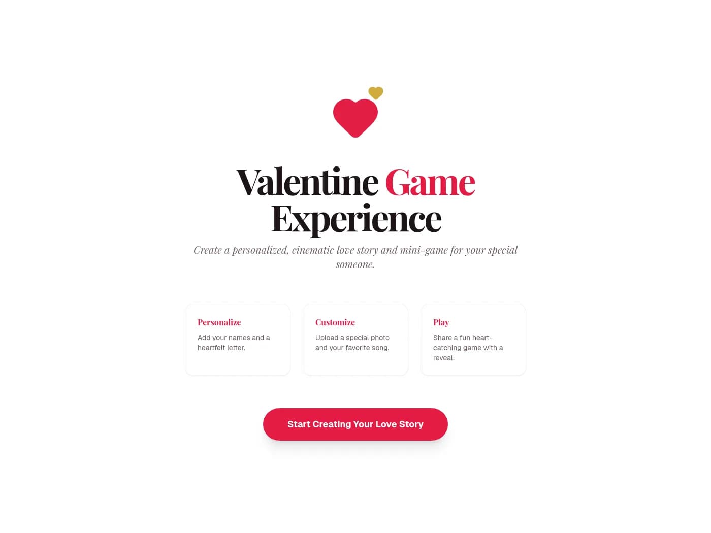 Valentine Game Experience