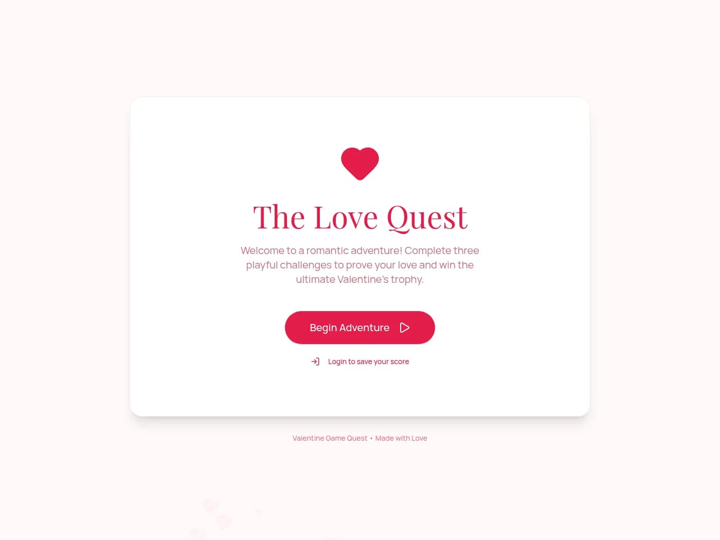 Valentine Game Quest