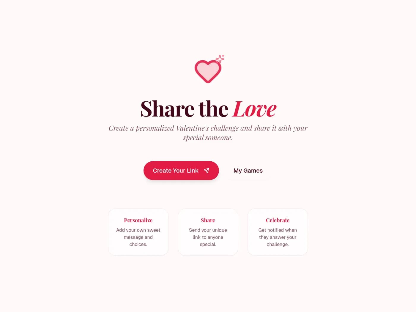 Valentine Link Game