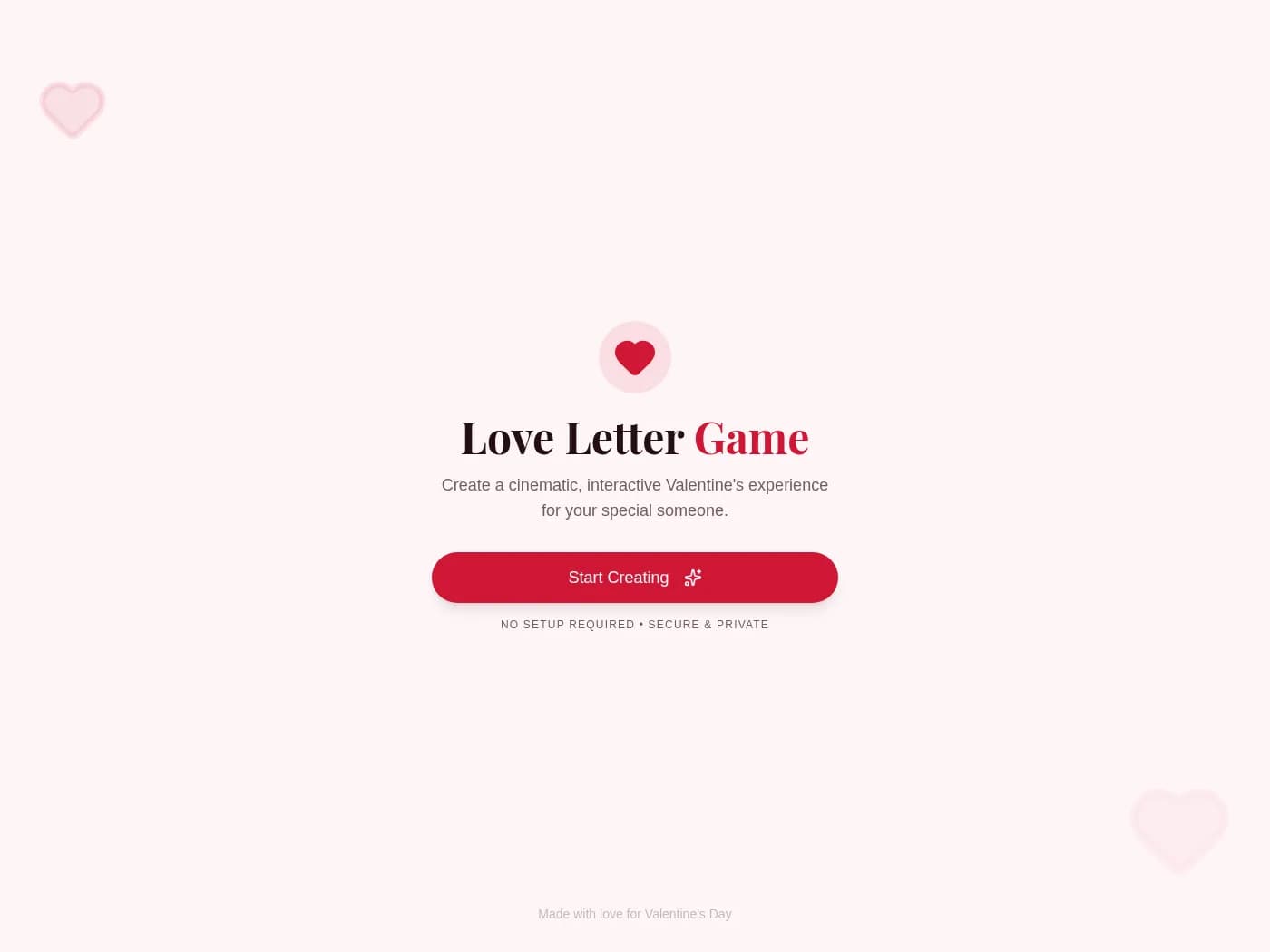 Valentine Love Letter Game
