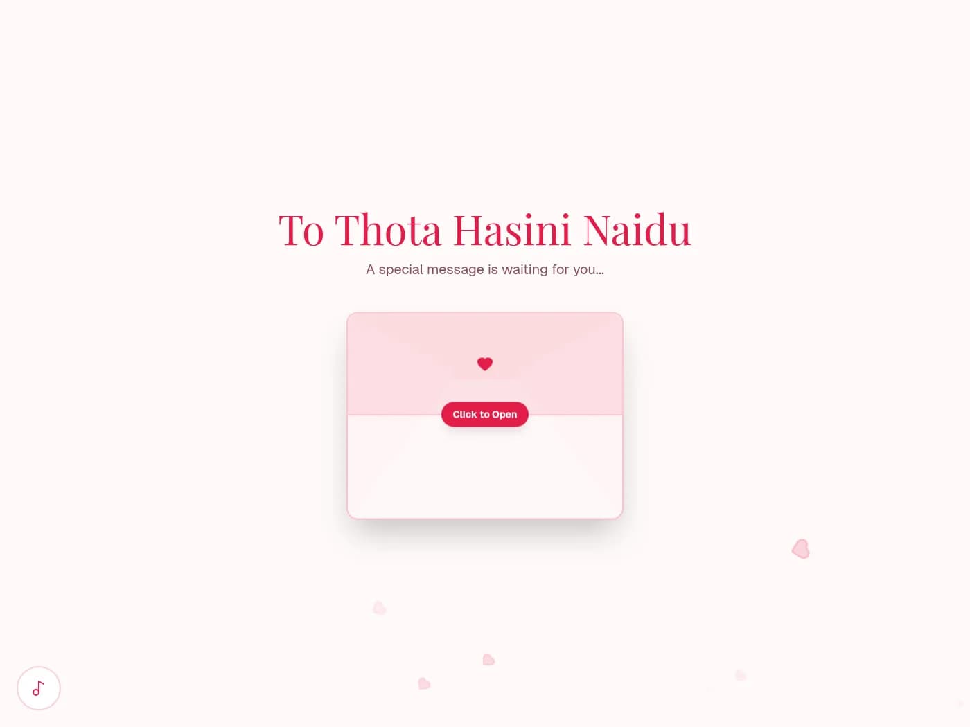 Valentine Love Letter Site