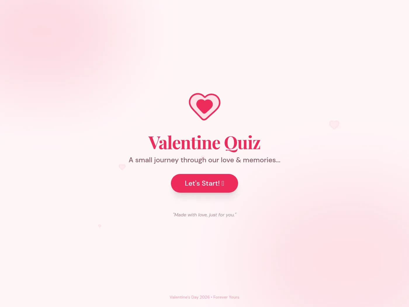 Valentine Quiz Game