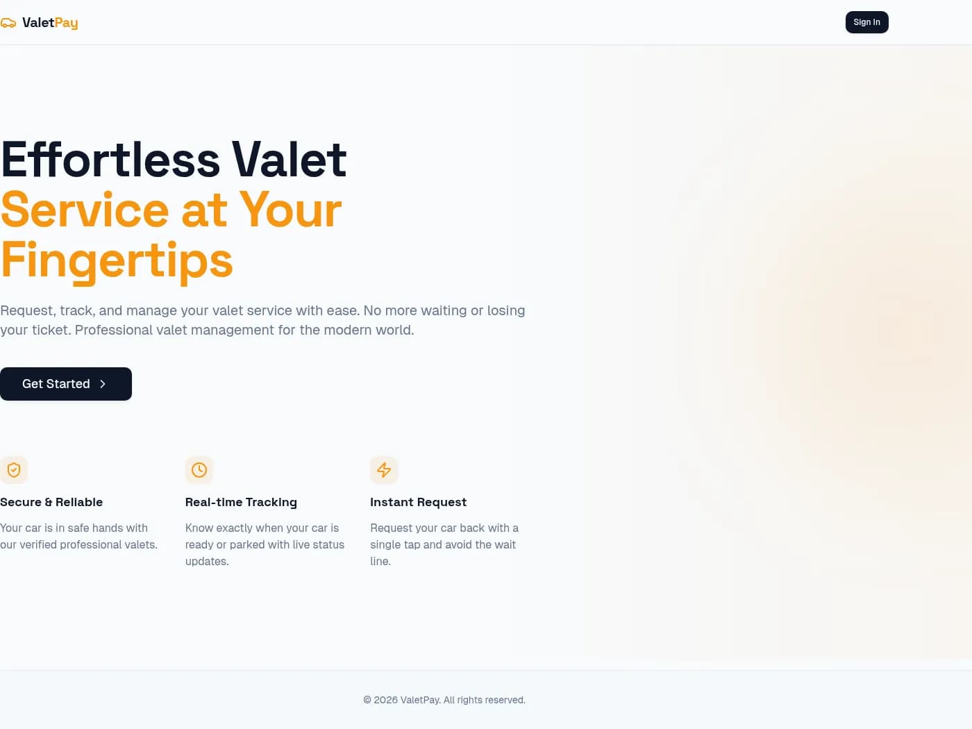 ValetPay Parking App