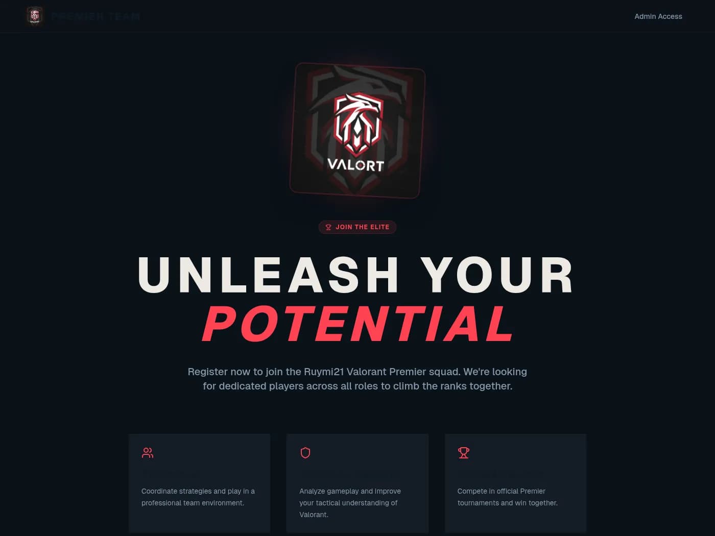 Valorant Team Signup Portal