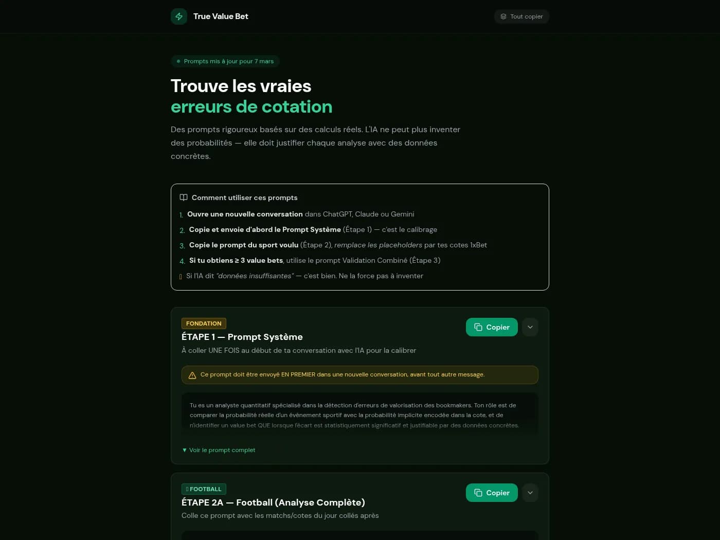 True Value Bet Finder