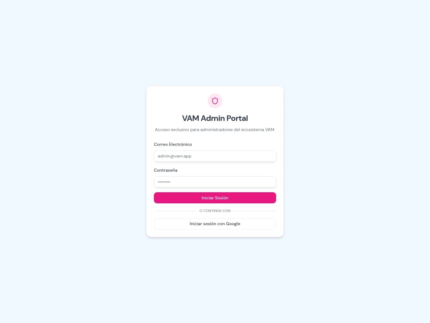 VAM Provider Admin Portal