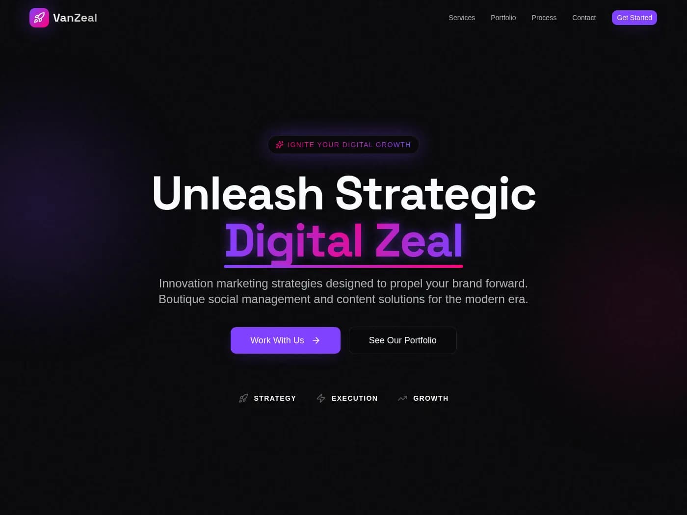 VanZeal Marketing Webpage