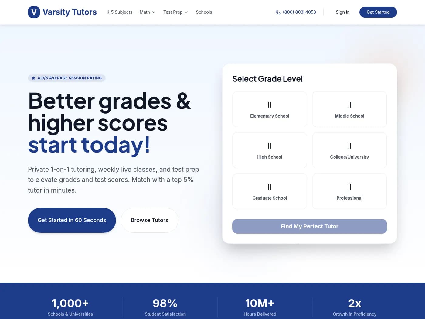 Varsity Tutors Clone