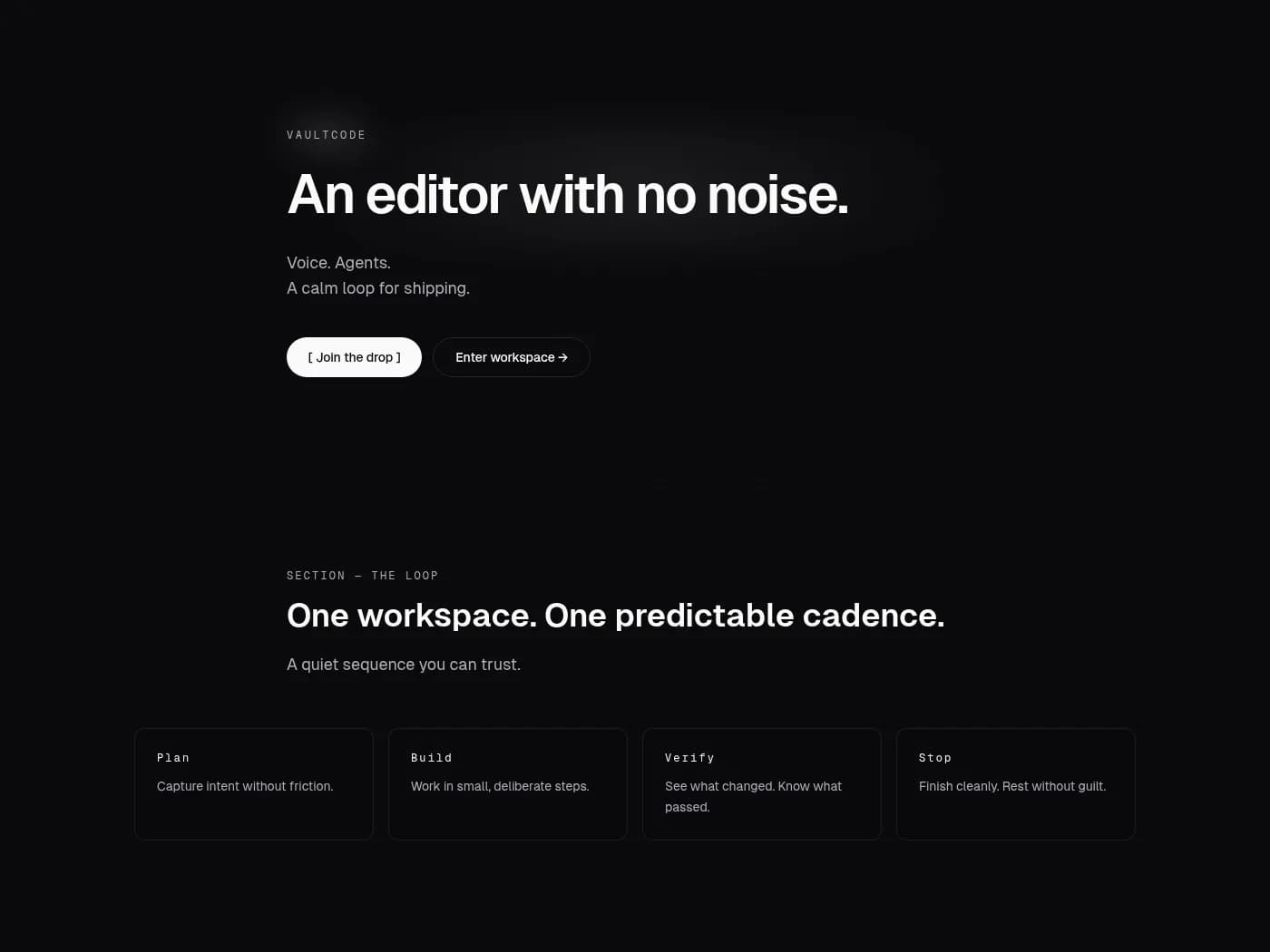 VaultCode Landing Page