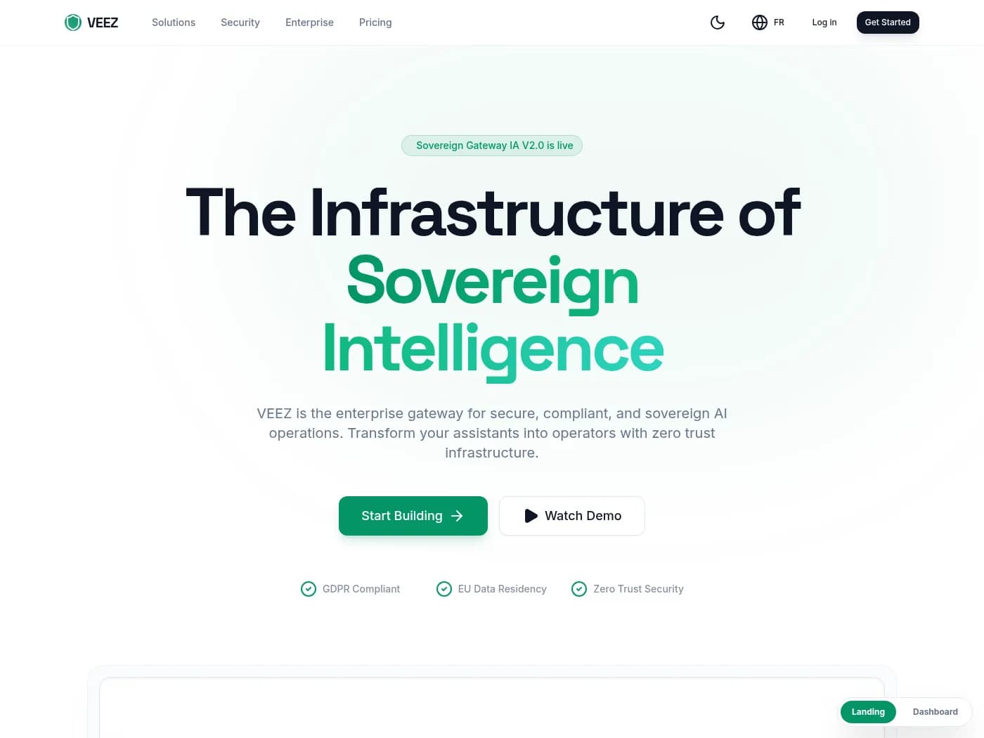 VEEZ Enterprise Front Redesign