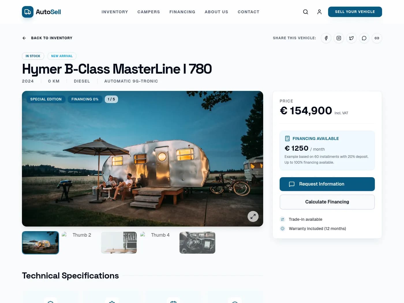 AutoSell Vehicle Page