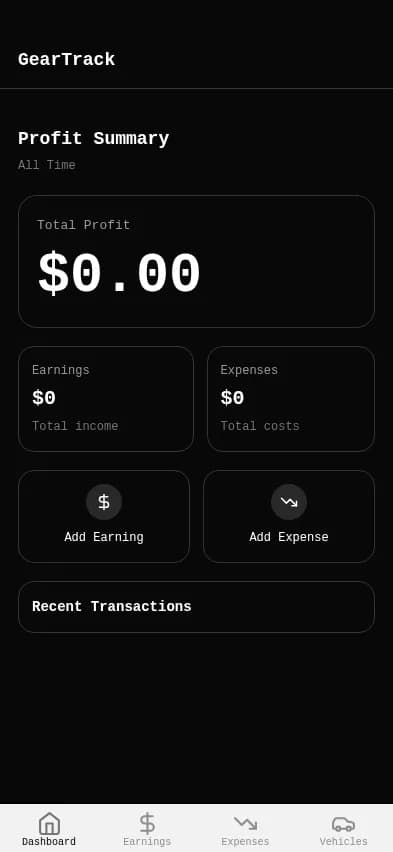 DriveTrack Earnings App