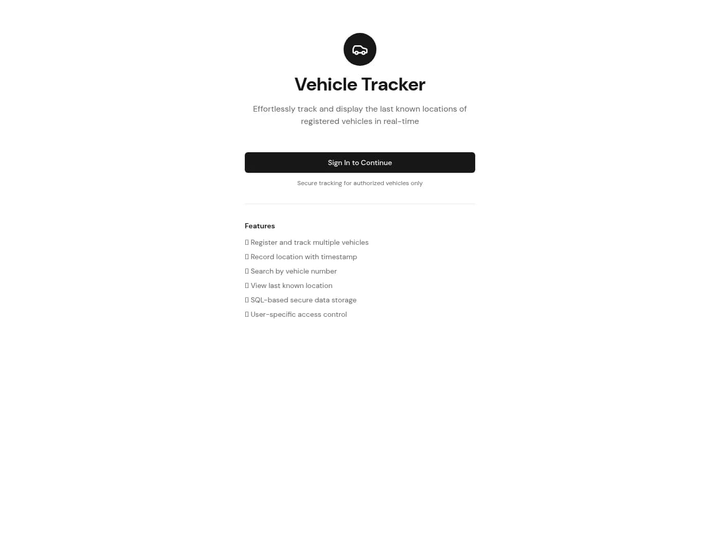 Vehicle Tracker Dashboard