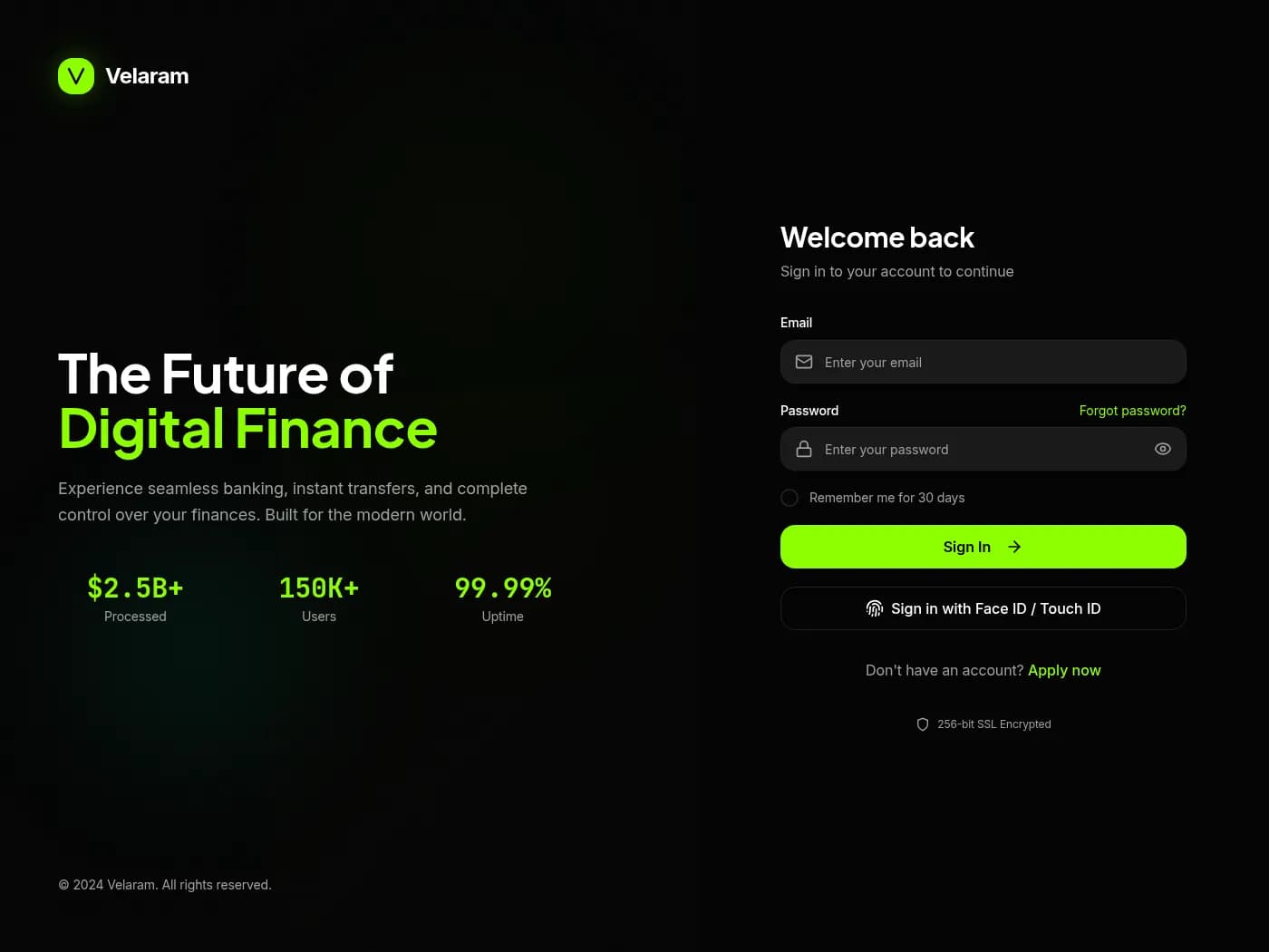 Velaram Fintech Dashboard