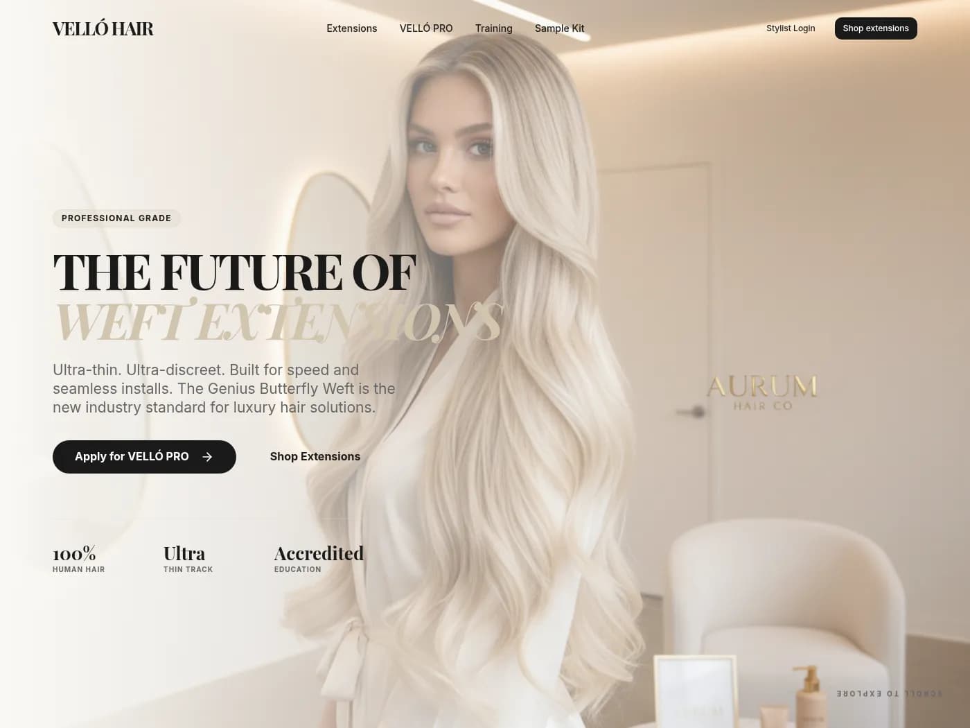 VELLÓ Hair Pro Site