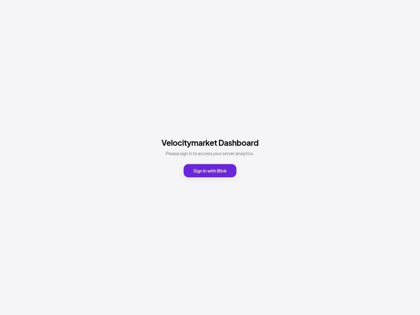 Velocitymarket Dashboard