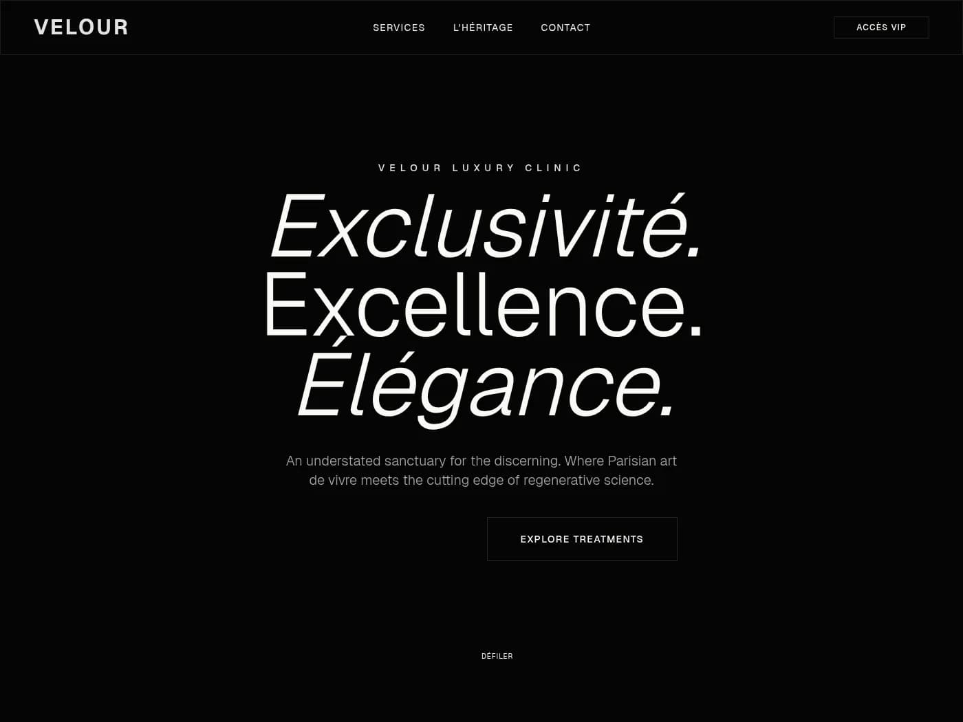 VELOUR Luxury Clinic Site