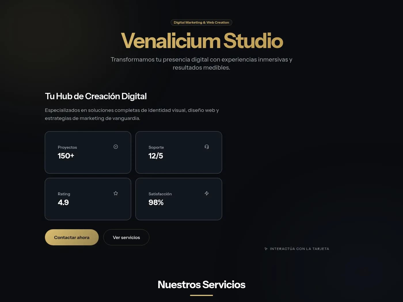 Venalicium 3D Web Card