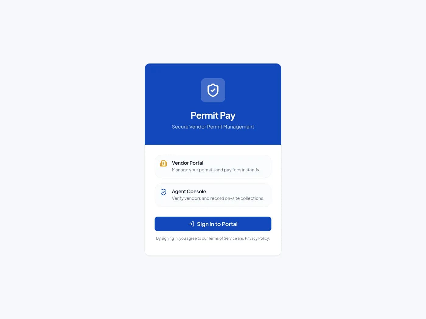 Vendor Permit Pay