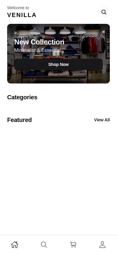 Venilla Commerce Android App