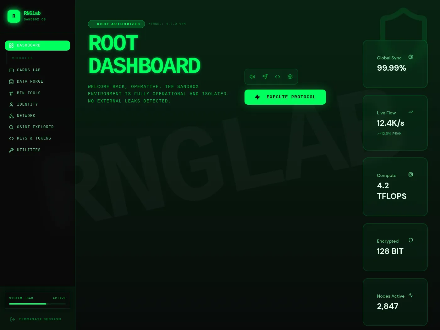VENOMlab Sandbox Dashboard