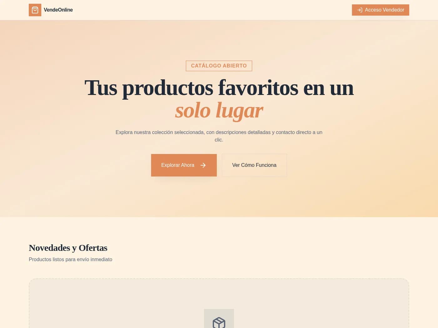 VendeOnline Web Showcase