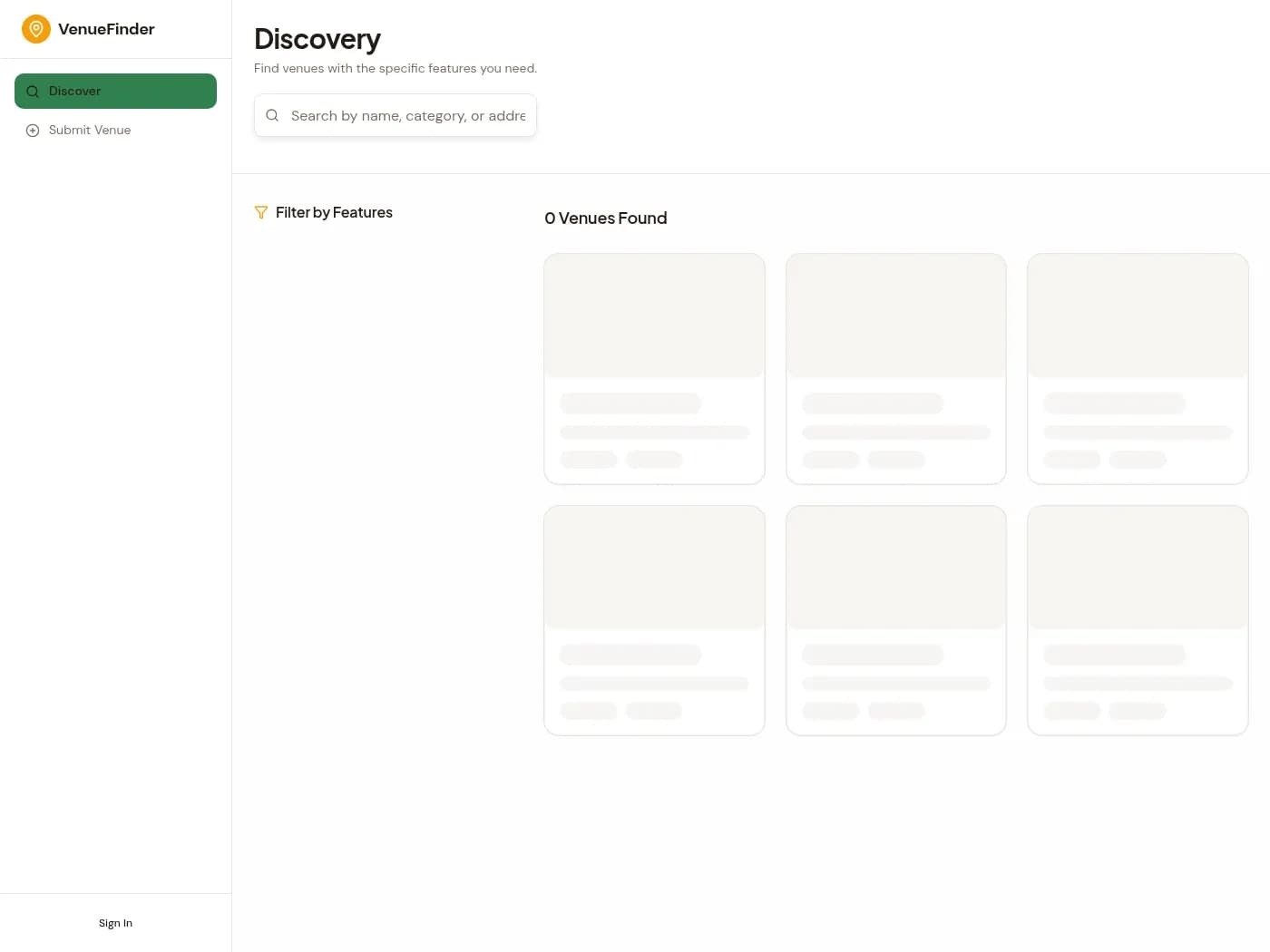 Venue Feature Finder