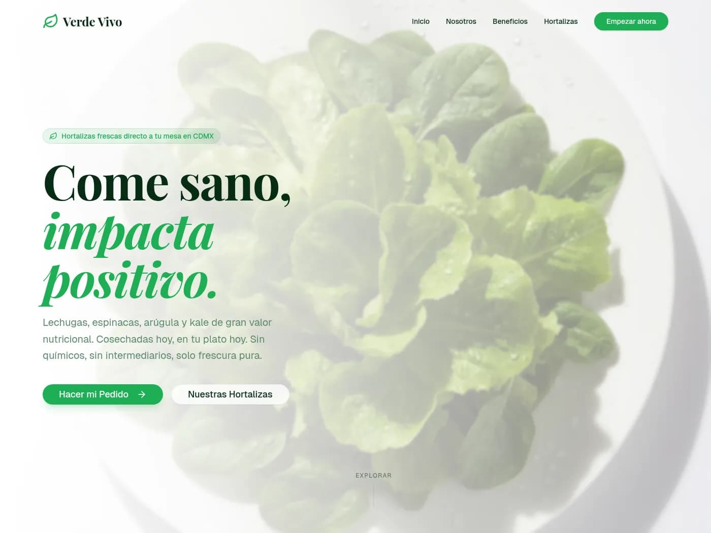 Verde Vivo Landing Page