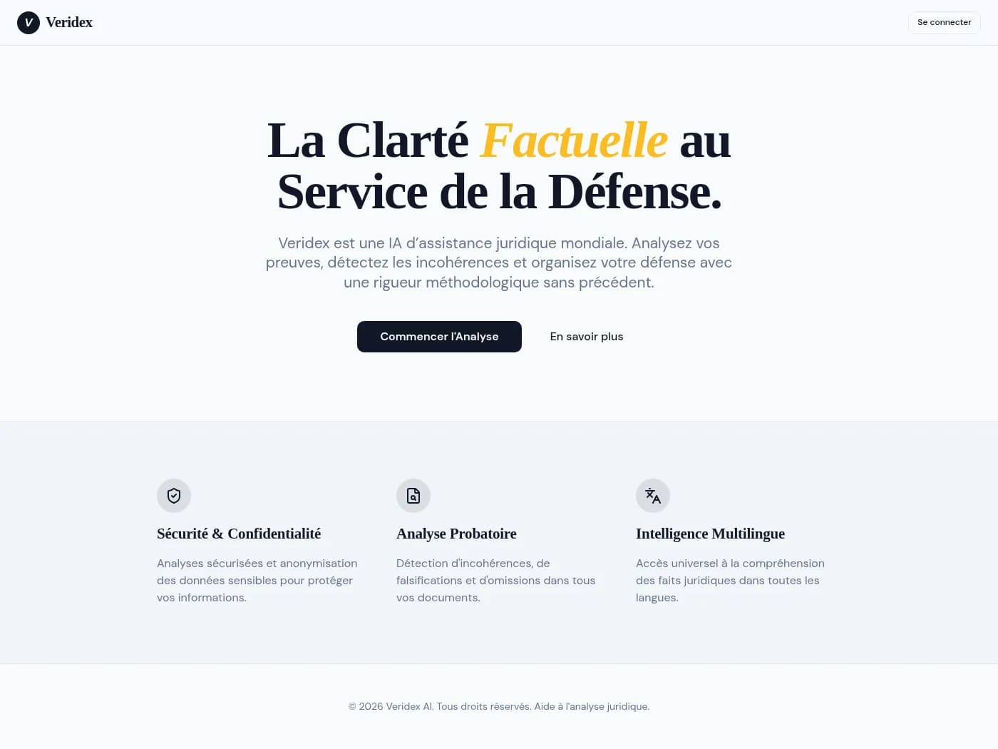 Veridex AI Legal Assistant