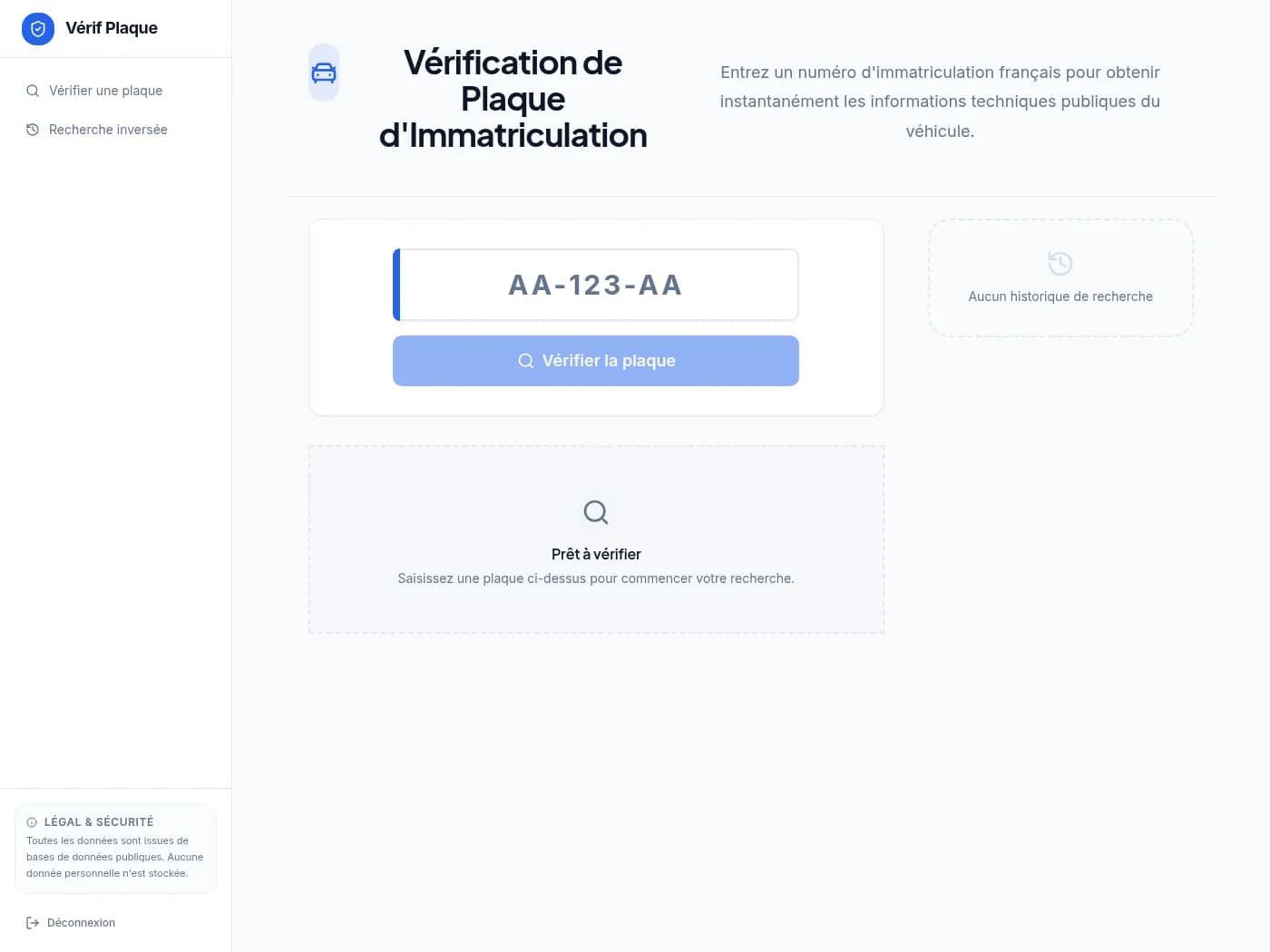 Vérif Plaque Auto