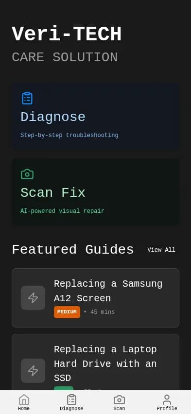 Veri-TECH Care Fix App