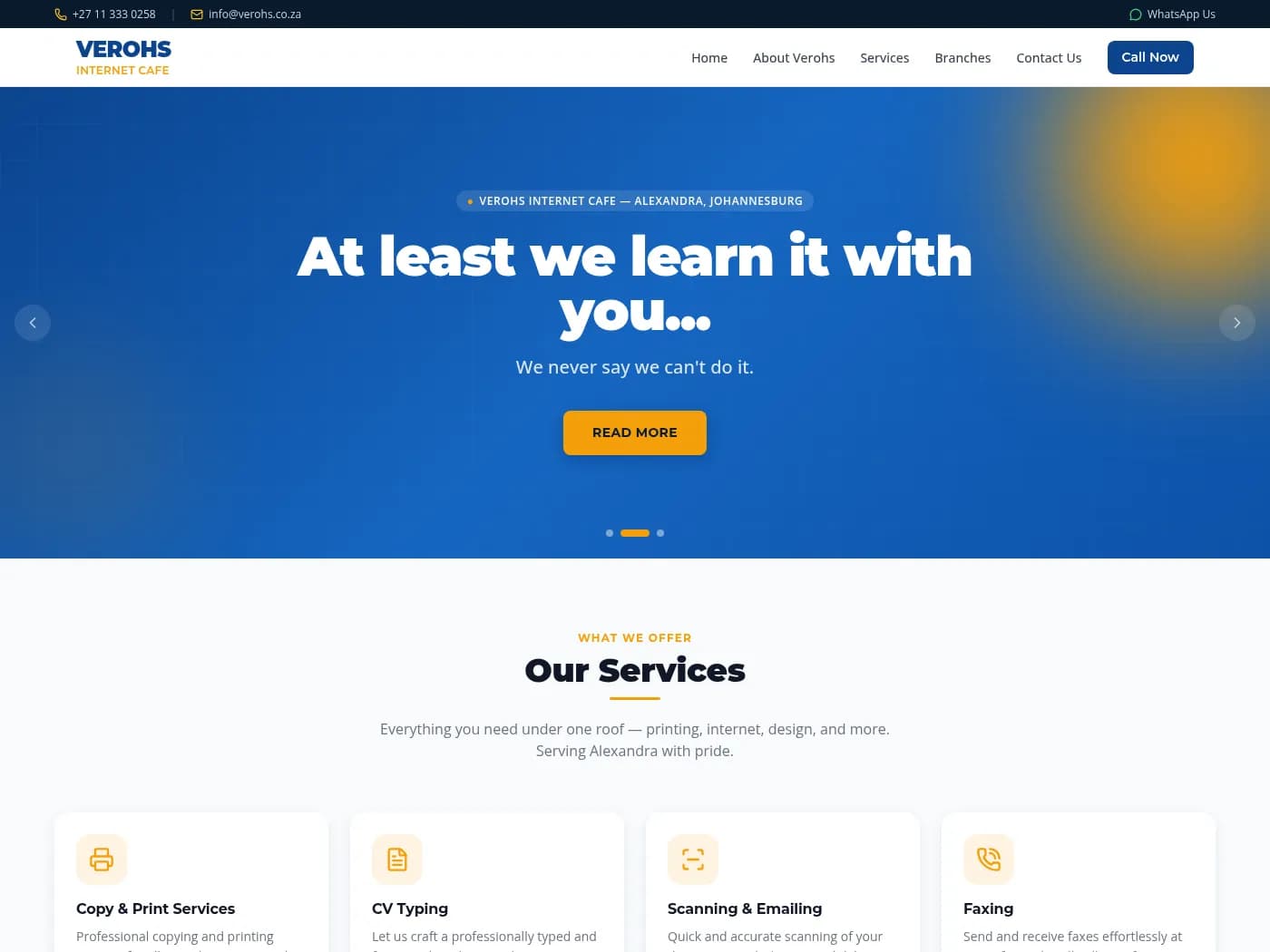 Verohs Internet Cafe Site