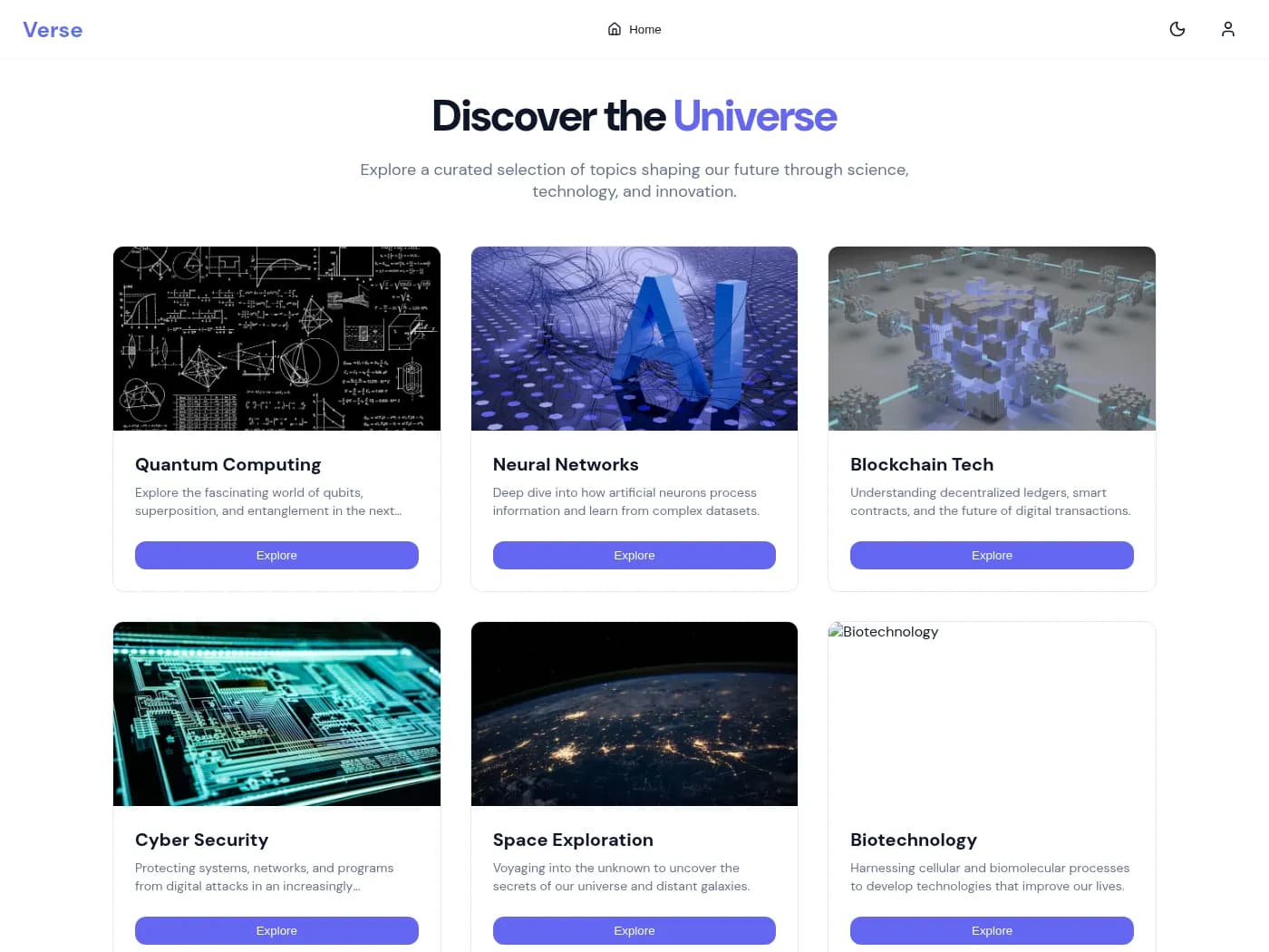 Verse Landing Page