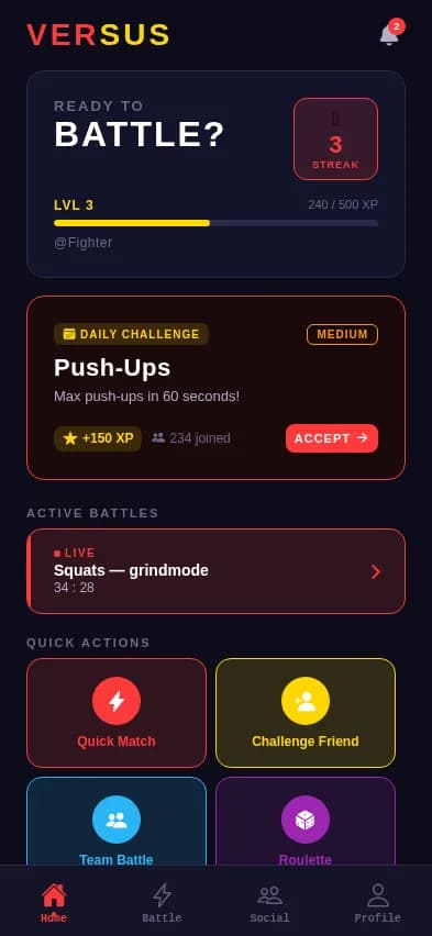 Versus Fitness Battles