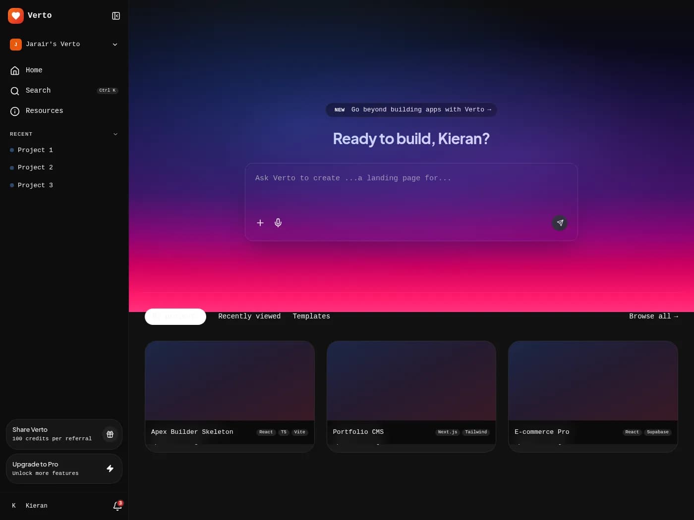 Verto AI Builder Skeleton