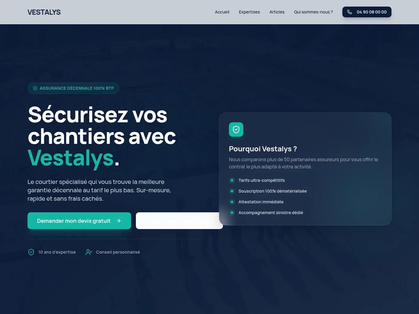 Vestalys Construction SEO Site