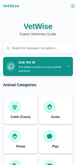 VetWise Animal Health App