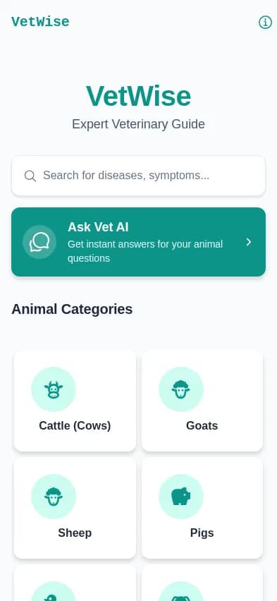 VetWise Animal Health App