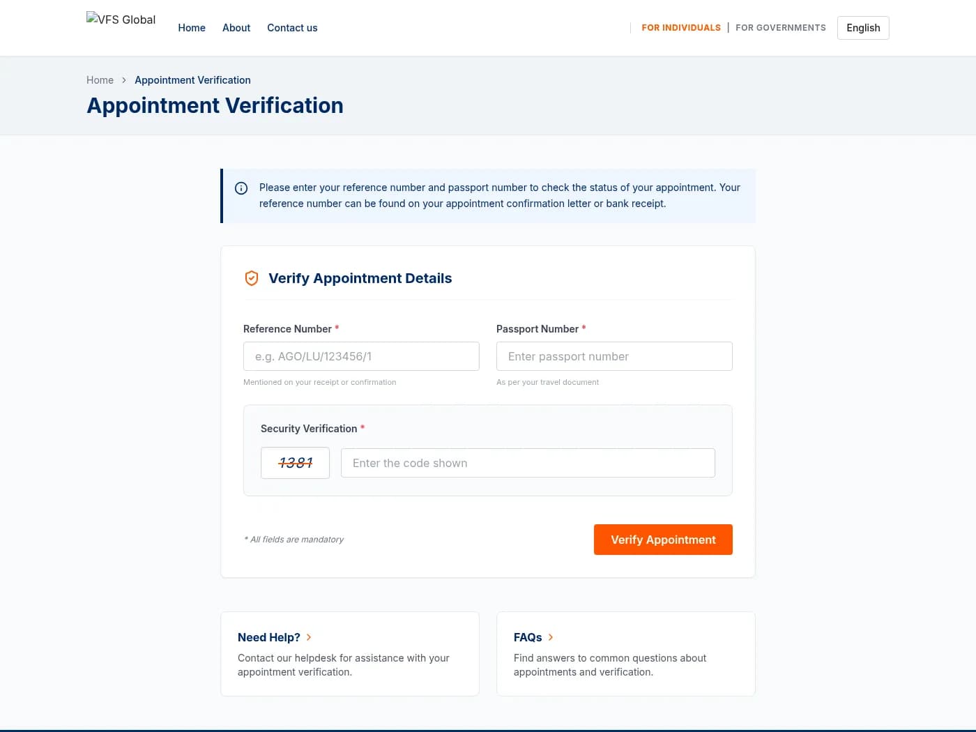 VFS Visa Appointment Clone