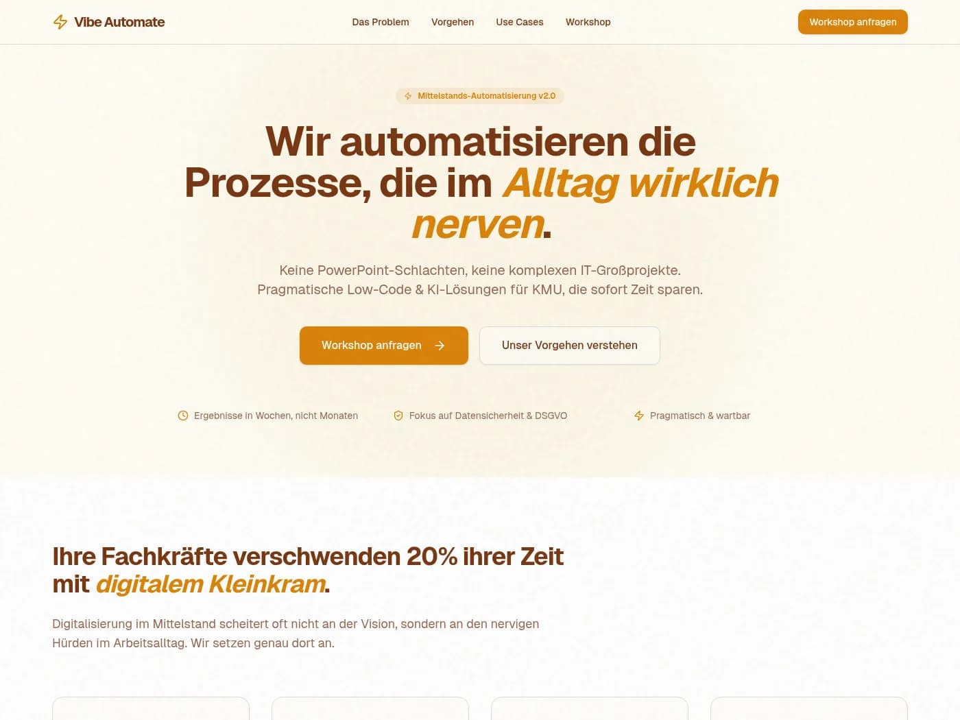 Vibe Automate Landingpage