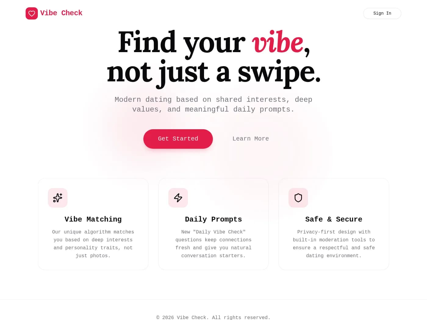 Vibe Check Dating App