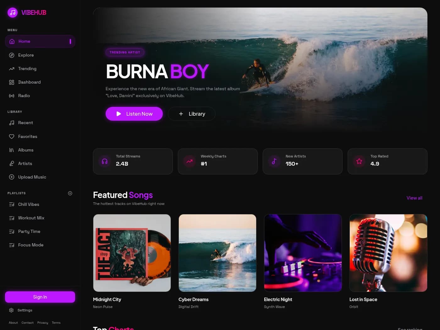 VibeHub Music Platform